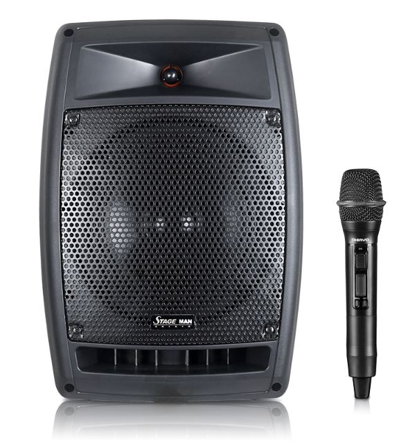 Stage PA Handheld Mic Package - 100W Portable System with Wireless Mic ...